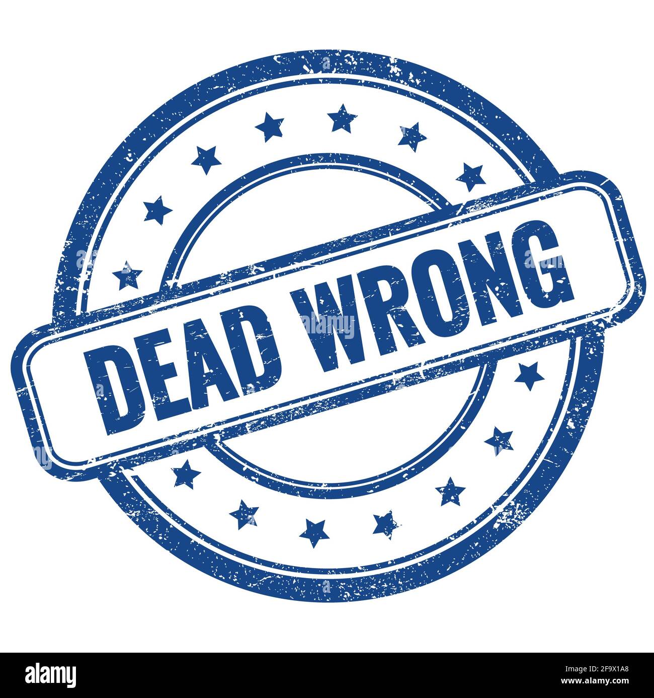 DEAD WRONG text on blue vintage grungy round rubber stamp Stock Photo ...