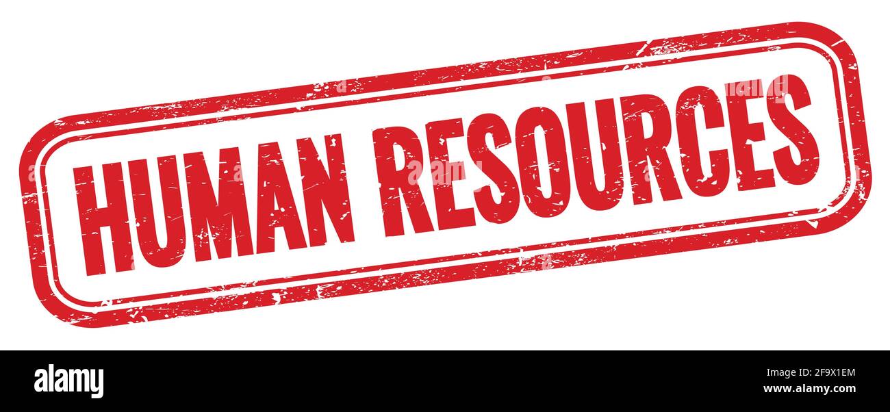 HUMAN RESOURCES text on red grungy vintage rectangle stamp Stock Photo ...
