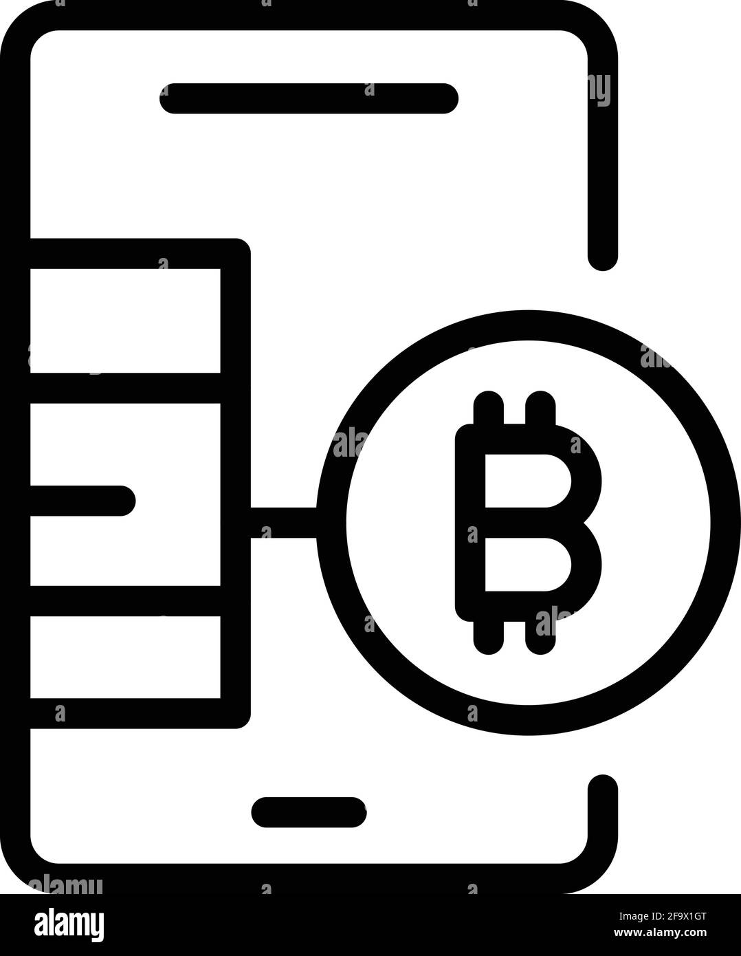 Blockchain app icon. Outline Blockchain app vector icon for web design isolated on white ...