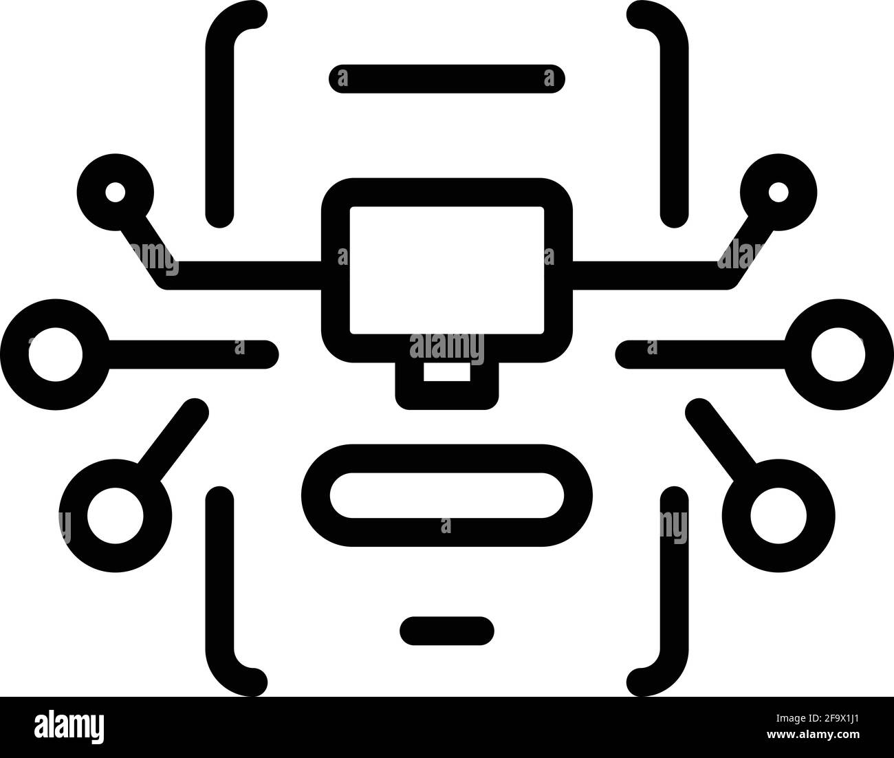 Blockchain system icon. Outline Blockchain system vector icon for web design isolated on white ...