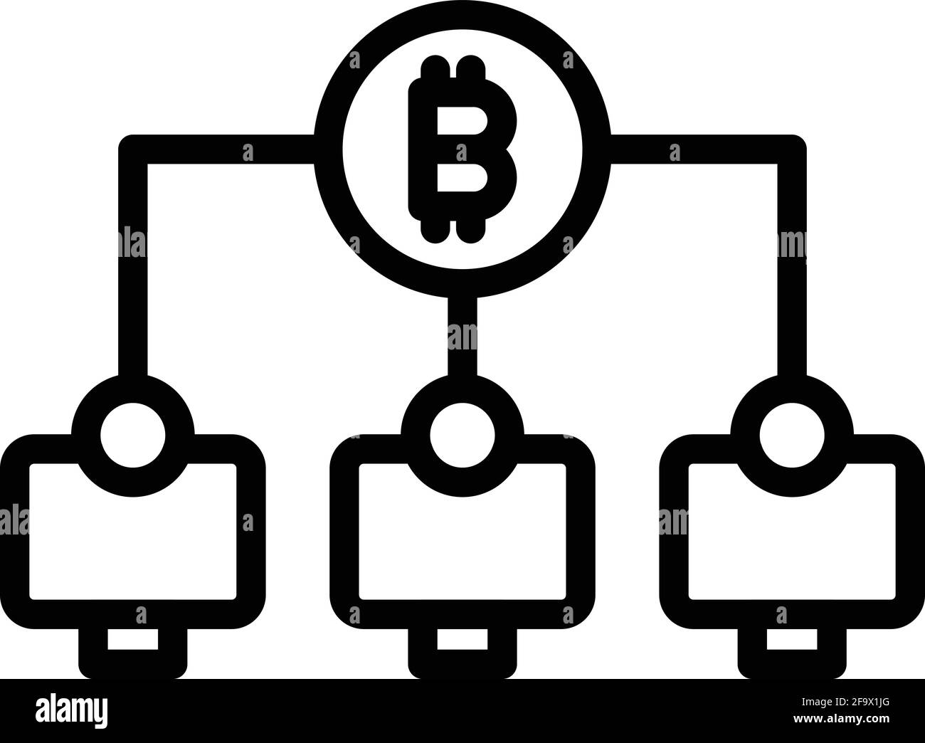 Blockchain Network Icon Outline Blockchain Network Vector Icon For Web