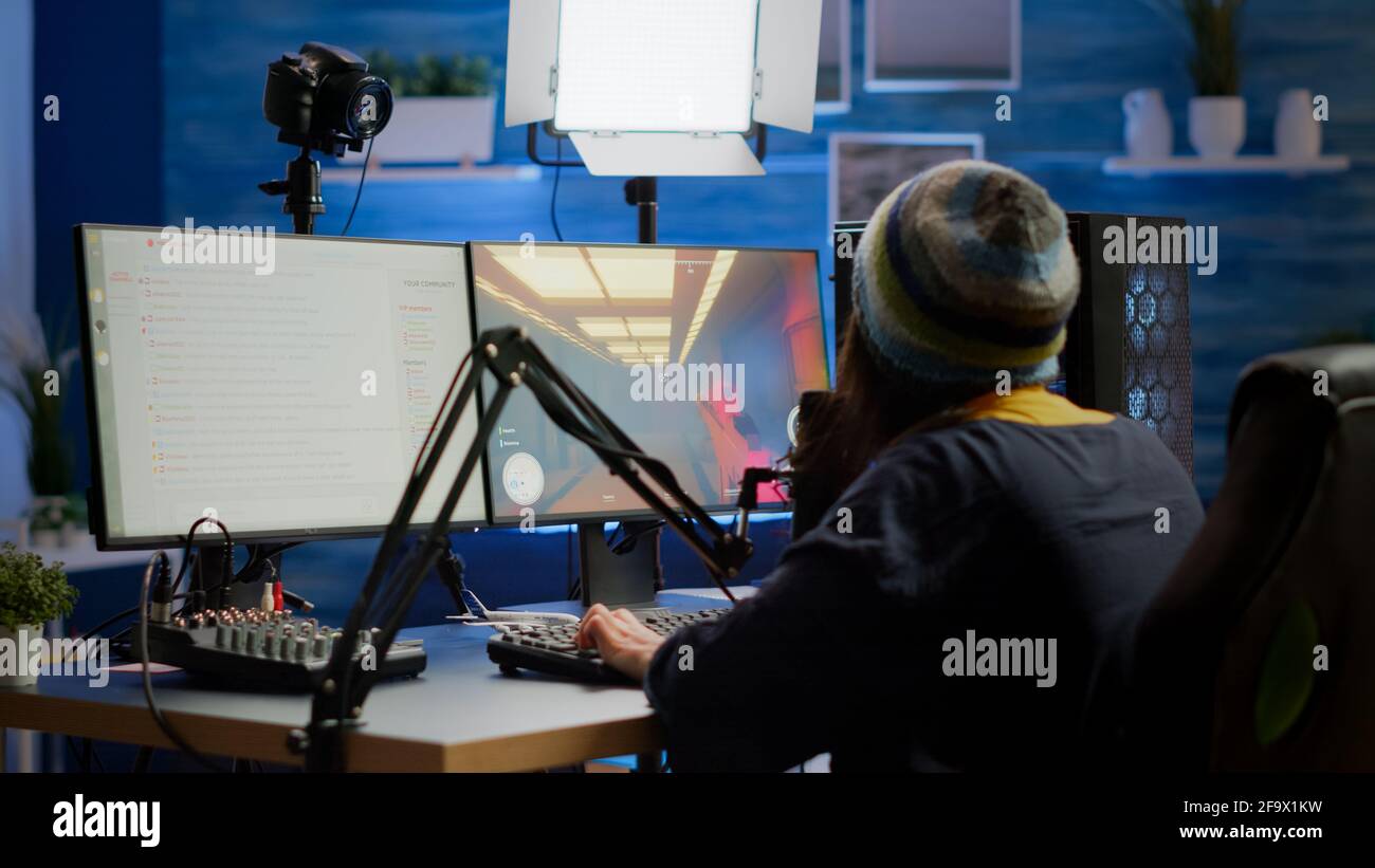 Streamer coming in gaming room hi-res stock photography and images - Alamy