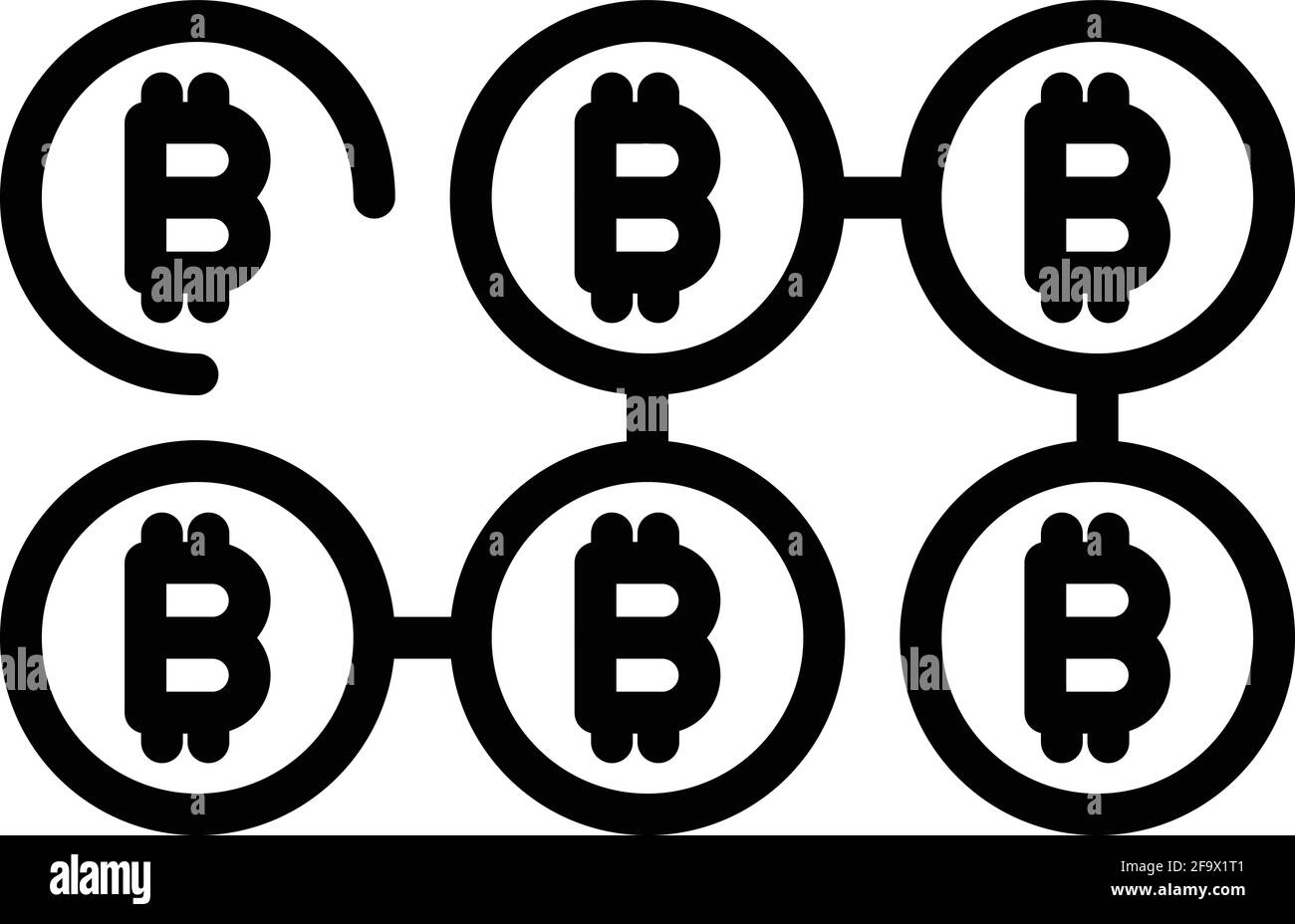 Blockchain crypto icon. Outline Blockchain crypto vector icon for web design isolated on white ...