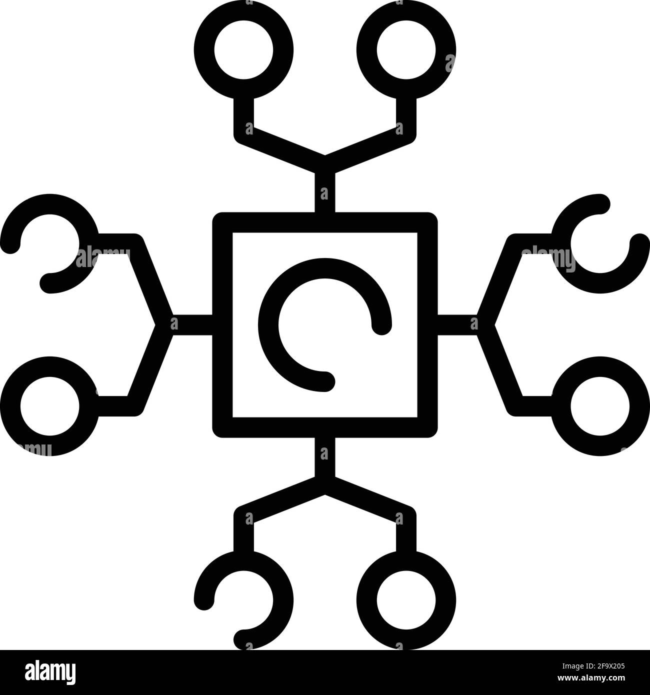 Digital Blockchain Icon Outline Digital Blockchain Vector Icon For Web