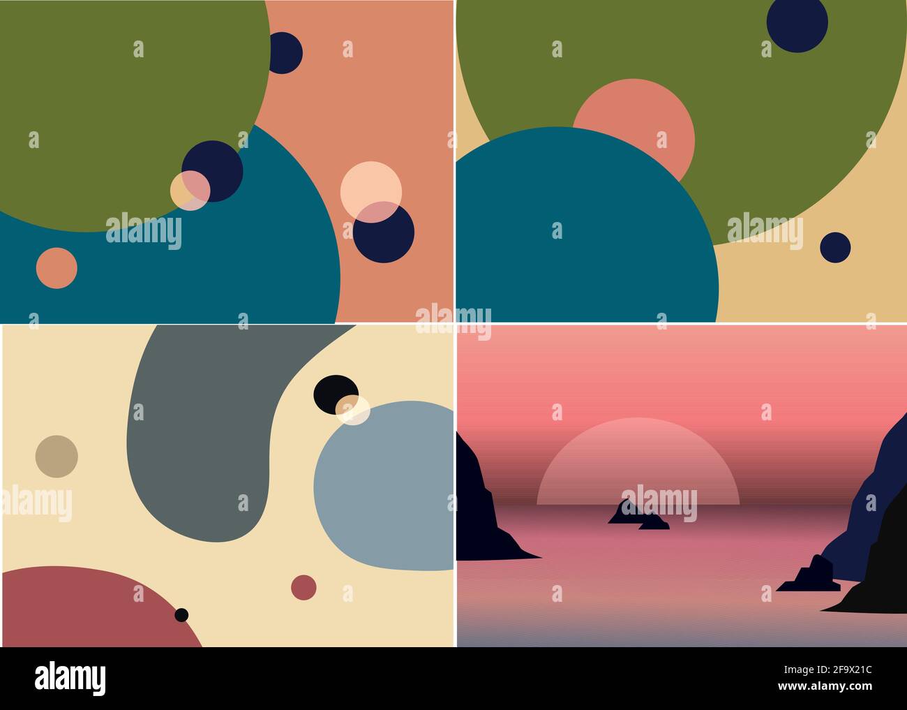 Beautiful bright sunset on Stock Vector Images - Alamy