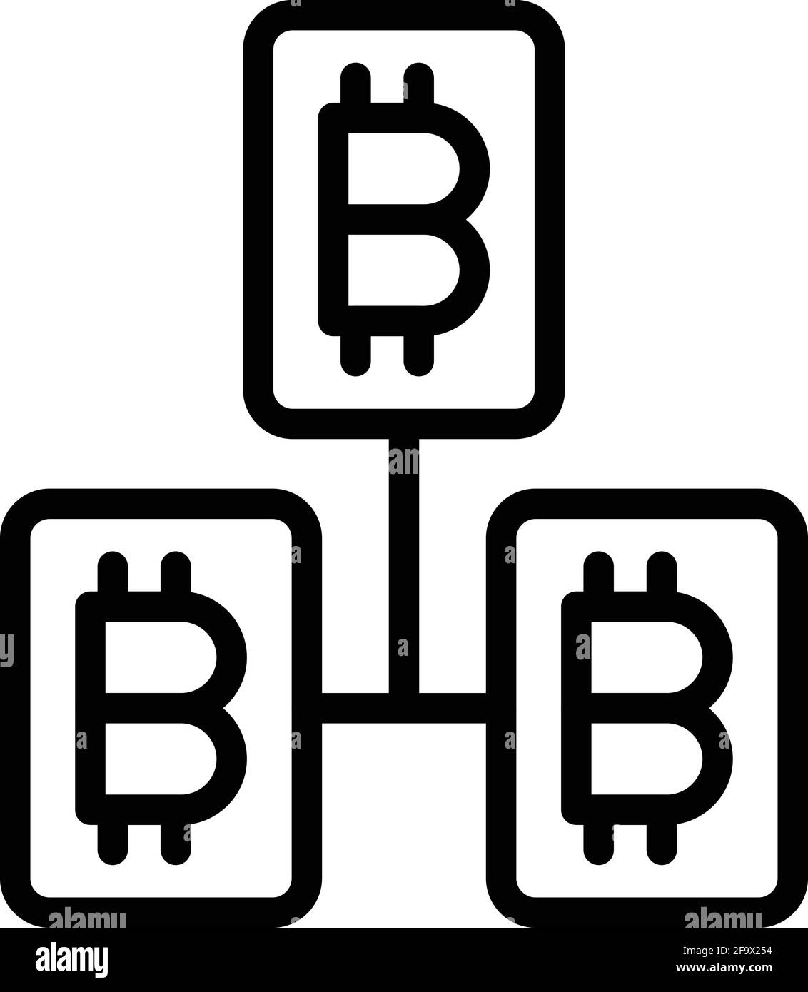 Blockchain banking icon. Outline Blockchain banking vector icon for web design isolated on white ...