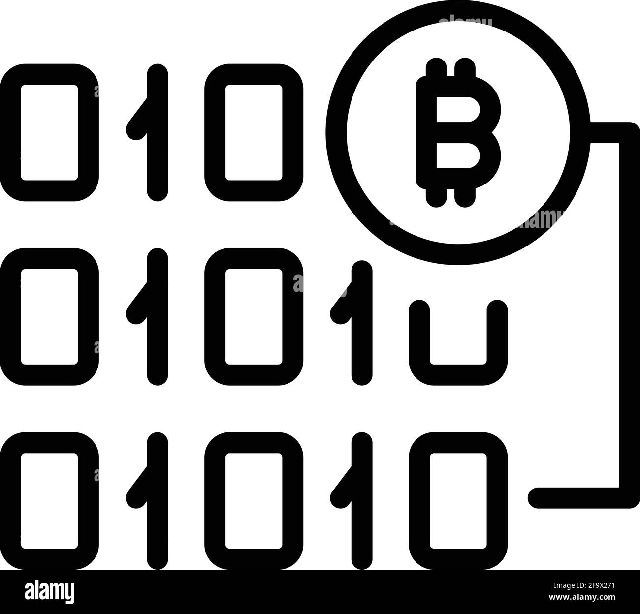 Blockchain currency icon. Outline Blockchain currency vector icon for ...