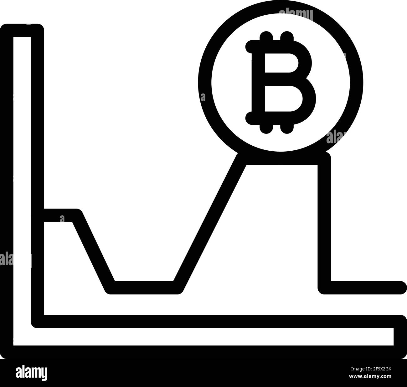 Bitcoin evolution icon. Outline Bitcoin evolution vector icon for web ...