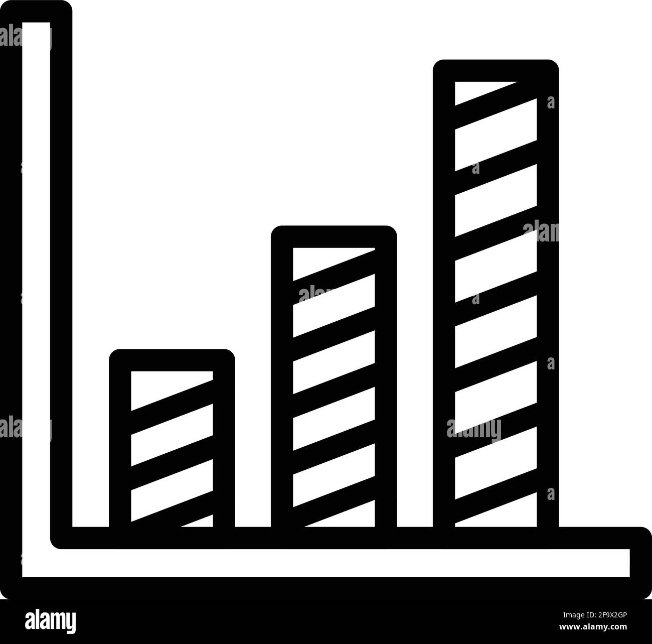 Bitcoin bar chart icon. Outline Bitcoin bar chart vector icon for web ...
