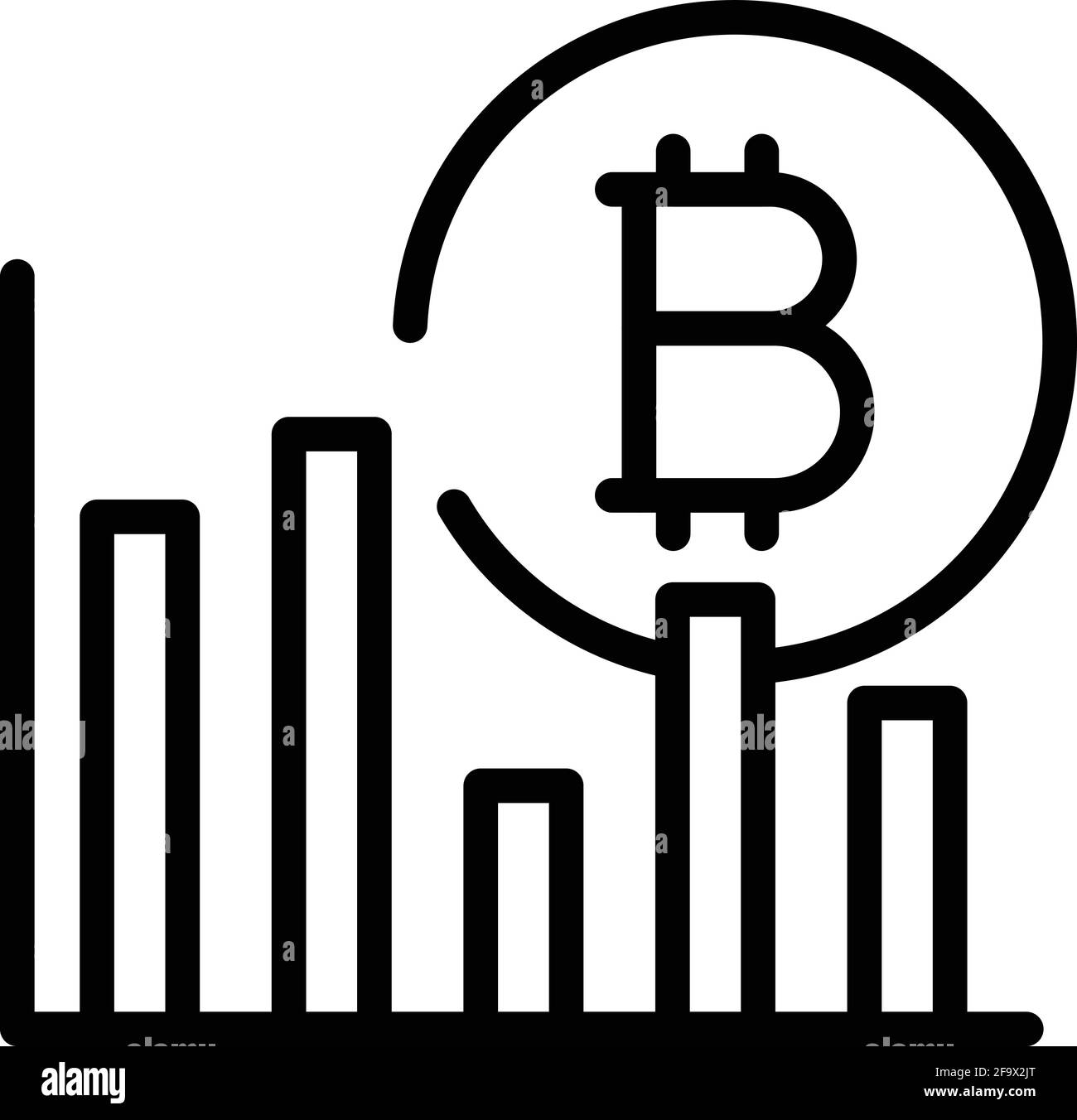 Bitcoin infochart icon. Outline Bitcoin infochart vector icon for web ...