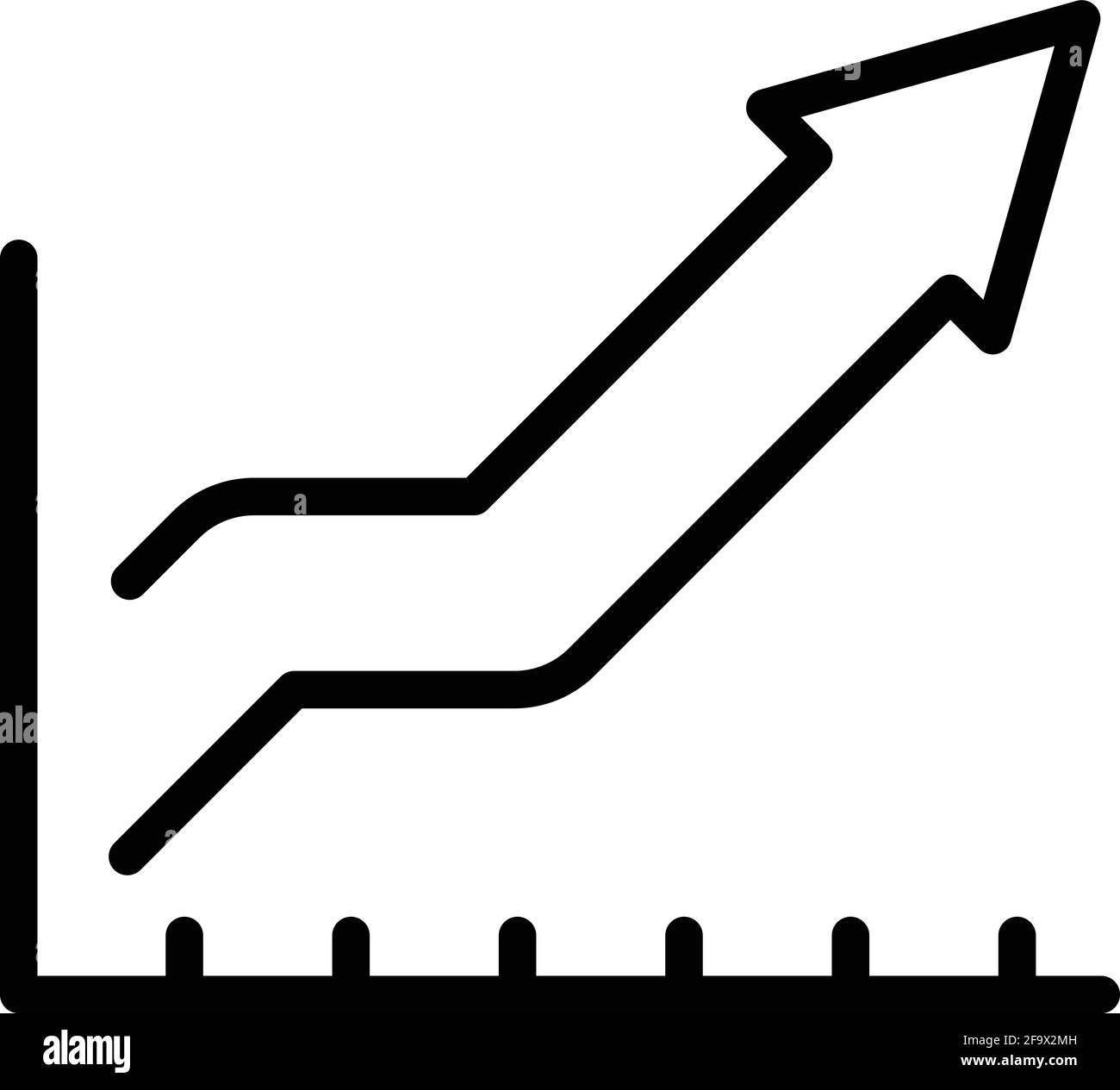 Rise bitcoin icon. Outline Rise bitcoin vector icon for web design ...