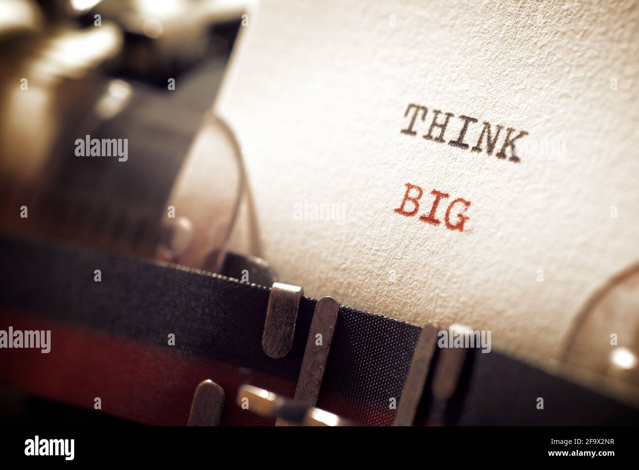 Think big phrase written with a typewriter Stock Photo - Alamy
