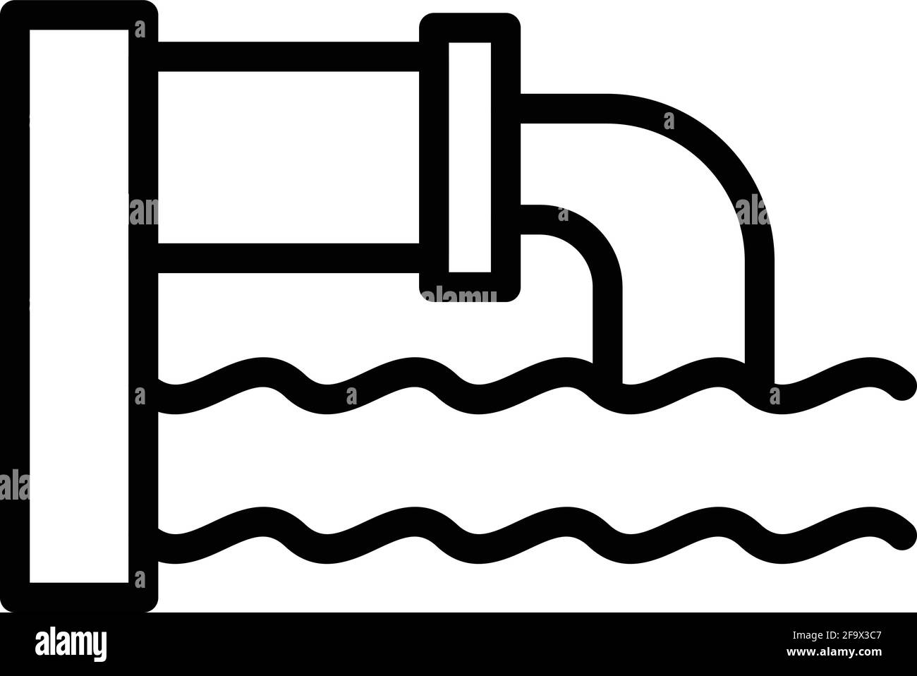 Sewage pipe icon. Outline Sewage pipe vector icon for web design ...