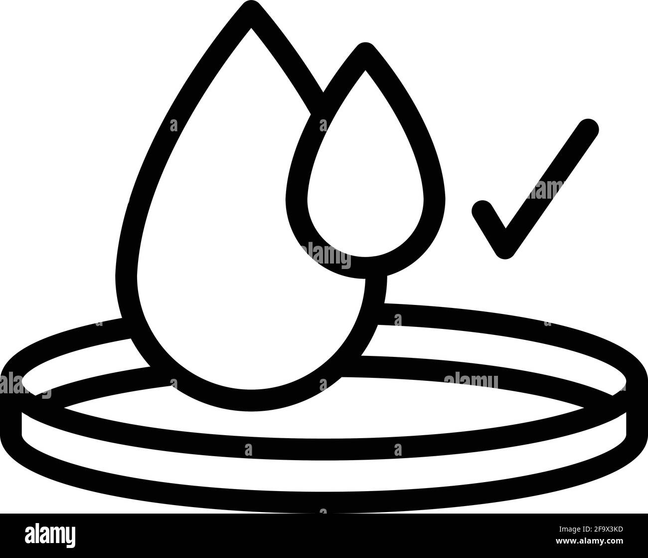 Check drop water icon. Outline Check drop water vector icon for web ...