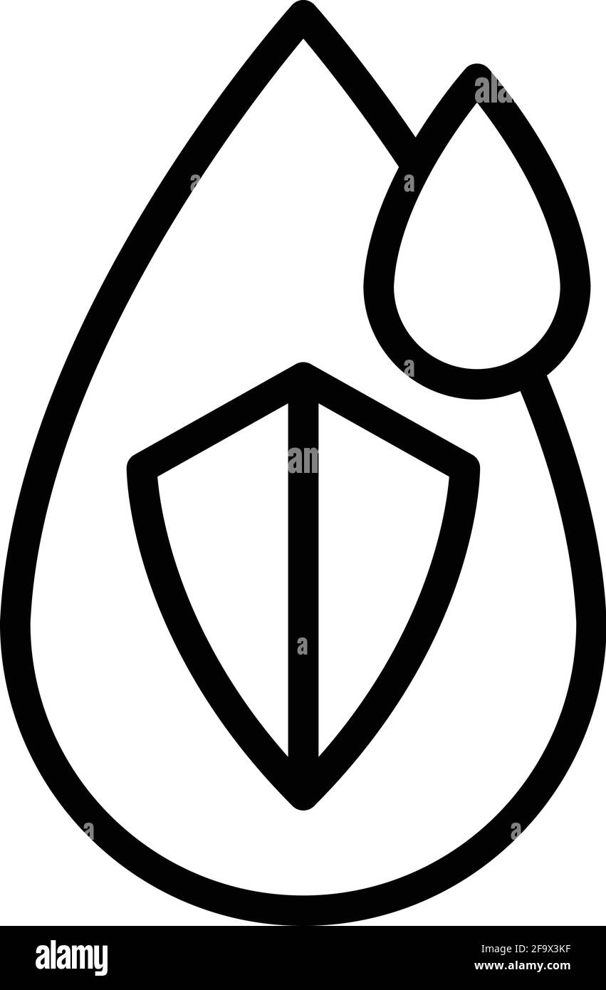 Safe drop water icon. Outline Safe drop water vector icon for web ...