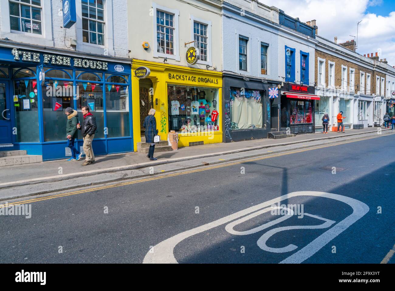 LONDON, UK - APRIL 11, 2021: Street view of Pembridge Road in Notting ...