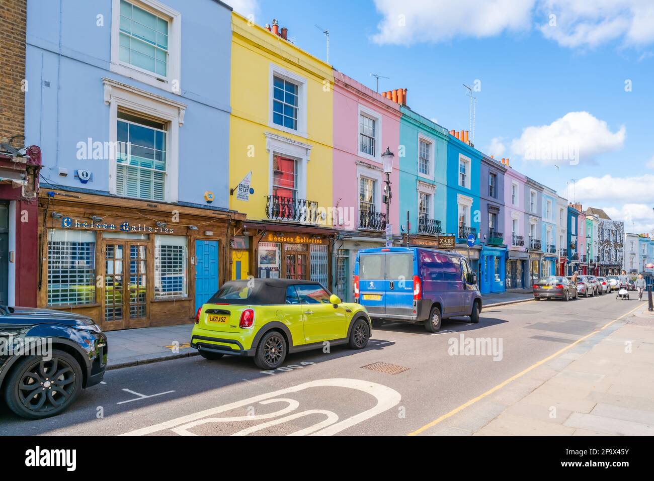 LONDON, UK - APRIL 11, 2021:Street view of Portobello Road in Notting ...