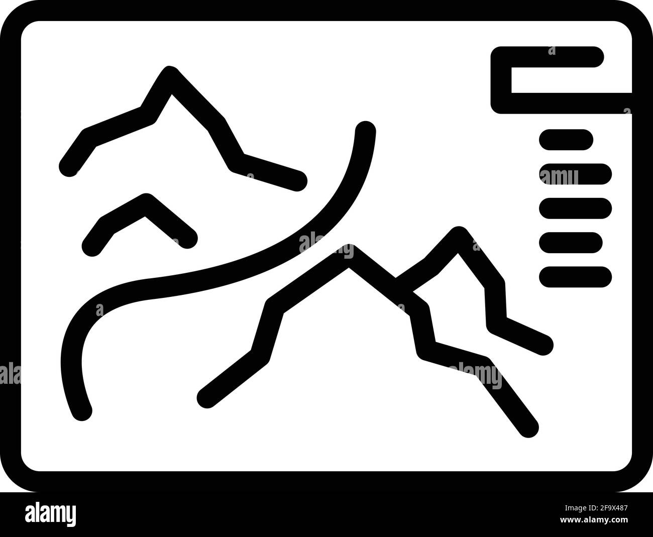 Hiking map icon. Outline Hiking map vector icon for web design isolated ...