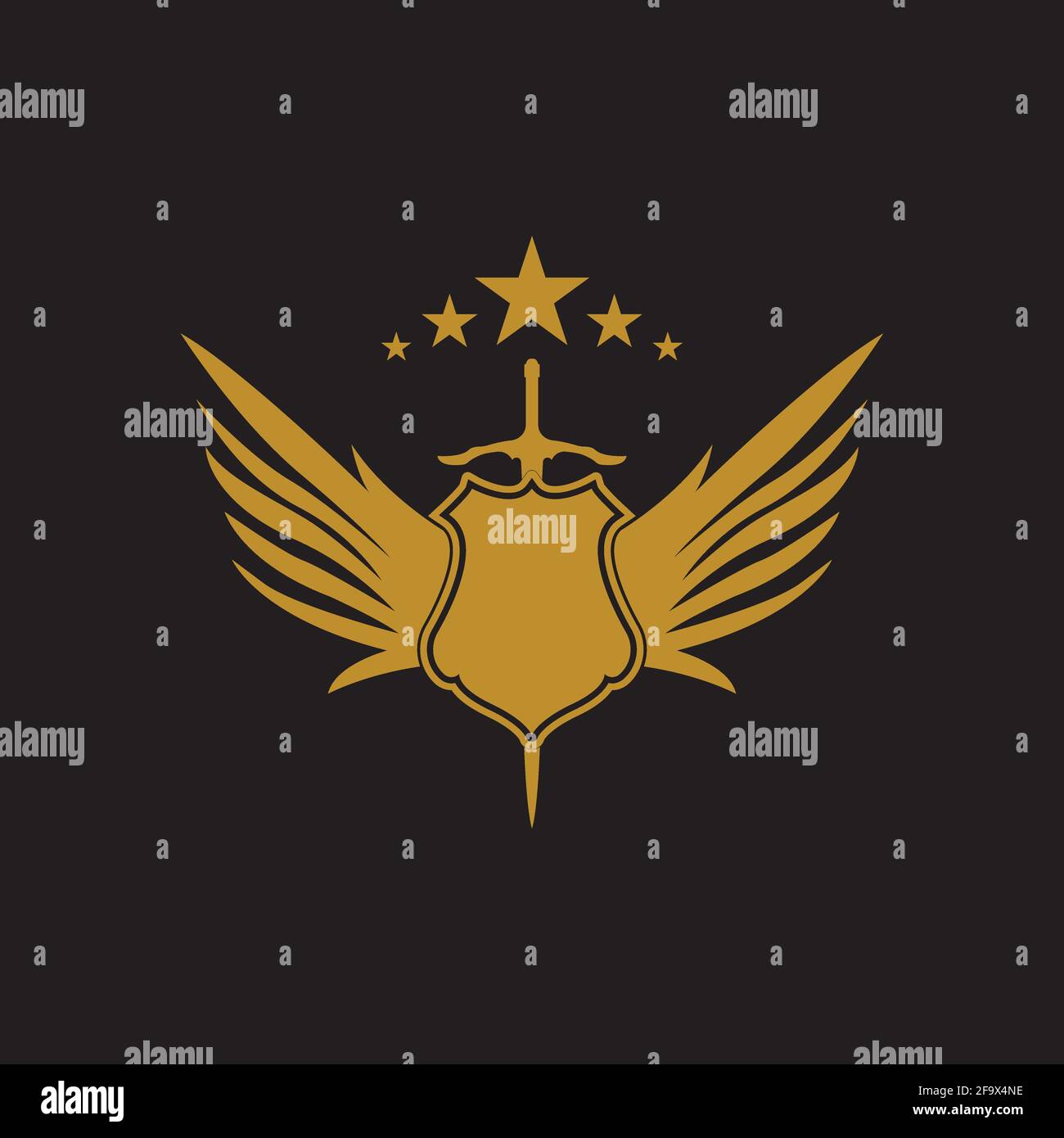 The winged sword with shield vector icon Stock Vector Image & Art - Alamy