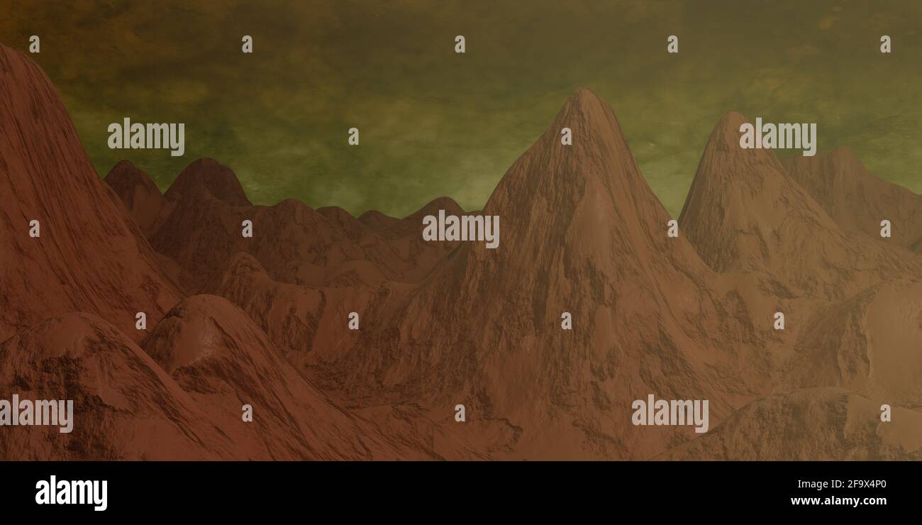 Mars landscape, science fiction illustration Stock Photo - Alamy