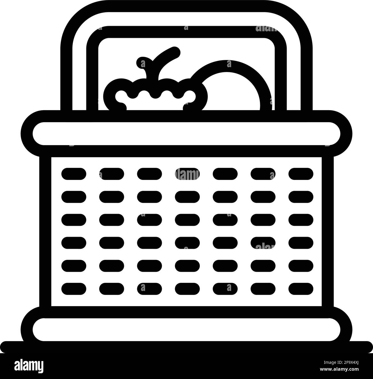 Grocery picnic basket icon. Outline Grocery picnic basket vector icon ...