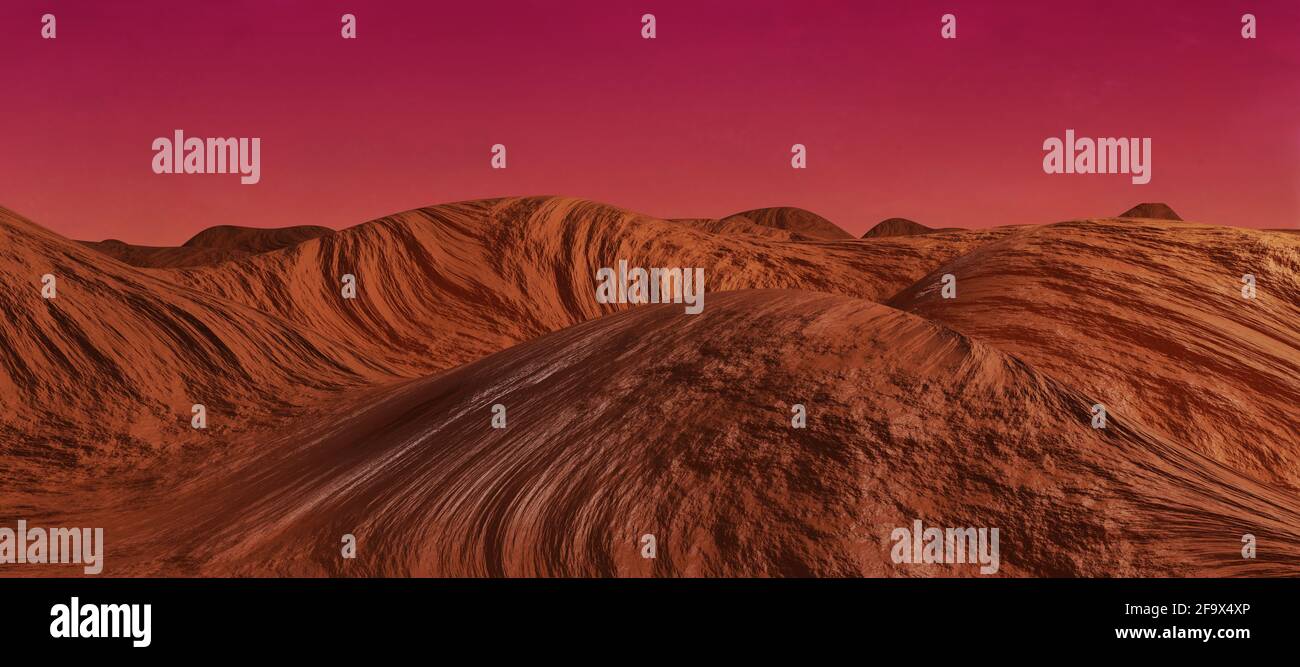 Mars landscape, science fiction illustration Stock Photo - Alamy