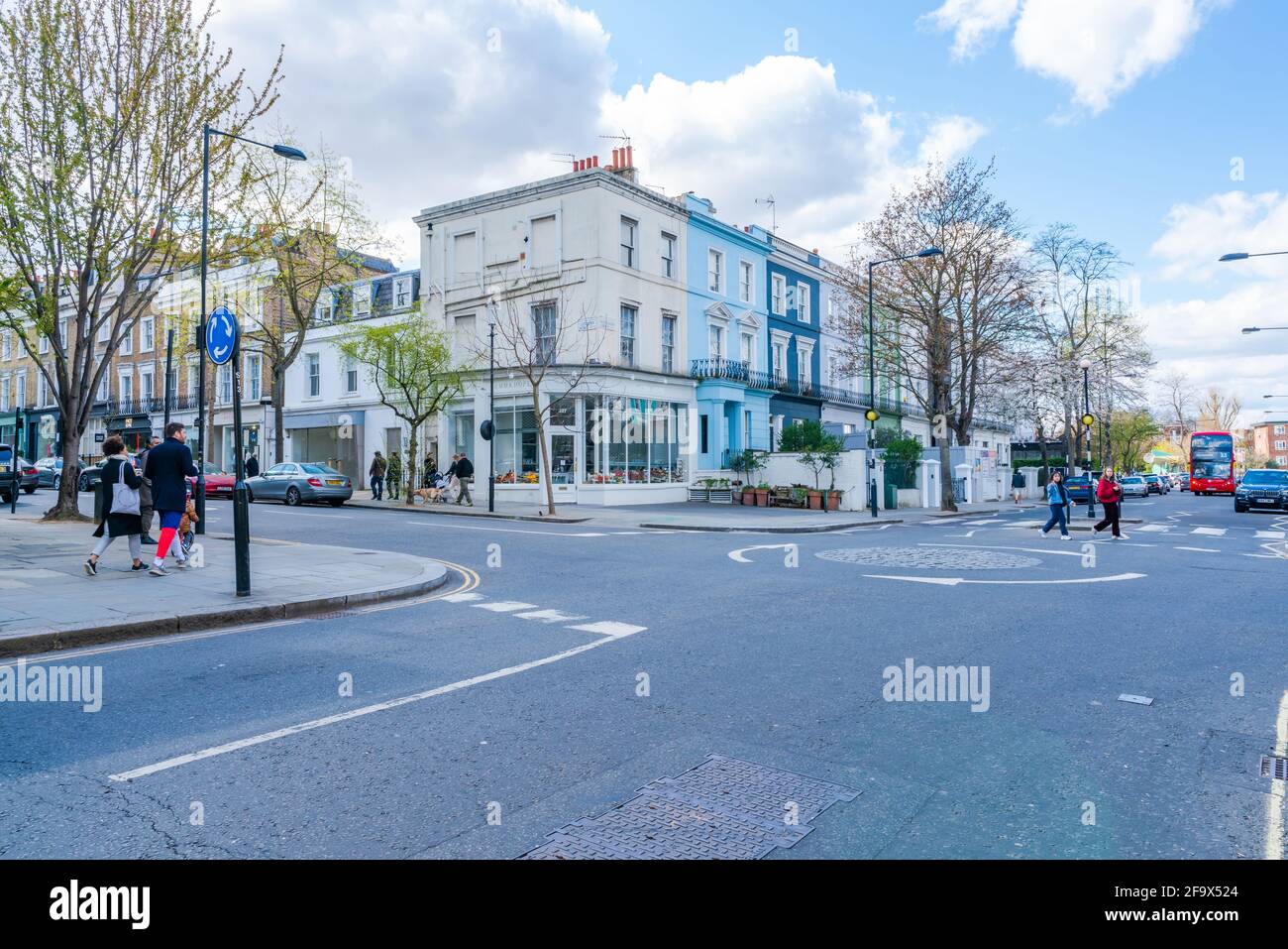LONDON, UK - APRIL 11, 2021: Street view of Westbourne Grove, a retail ...