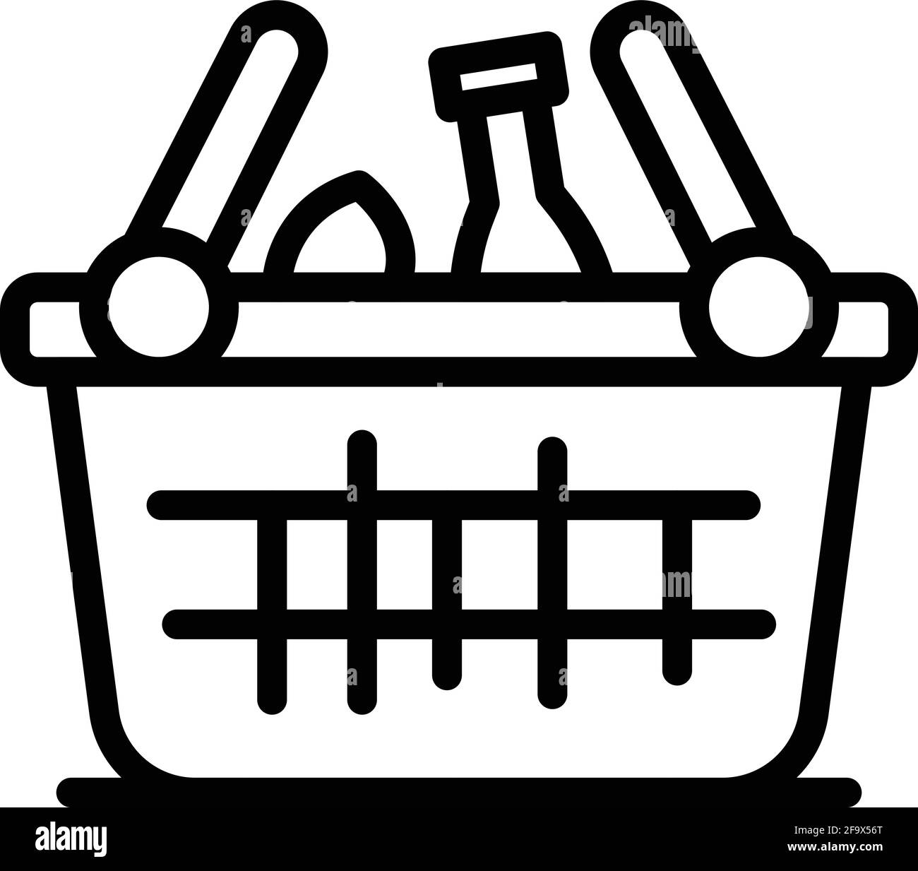 Food hamper icon. Outline Food hamper vector icon for web design ...