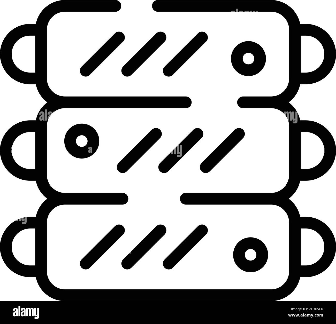 Barbecue ribs icon. Outline Barbecue ribs vector icon for web design ...