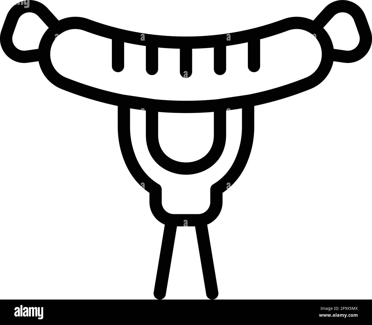 Grilled salami icon. Outline Grilled salami vector icon for web design ...