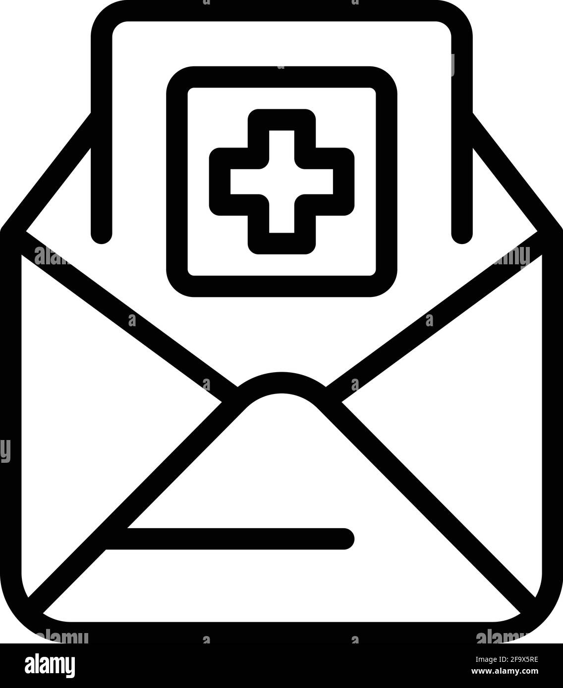 Envelope test positive icon. Outline Envelope test positive vector icon ...