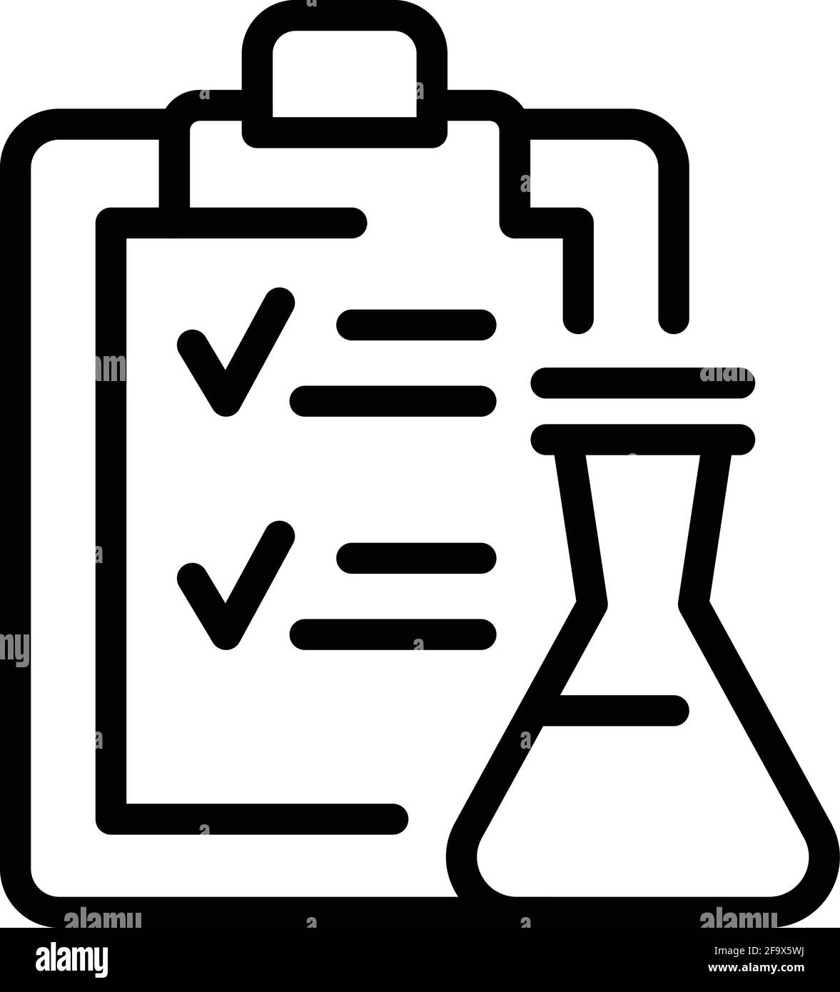 Flask test icon. Outline Flask test vector icon for web design isolated ...
