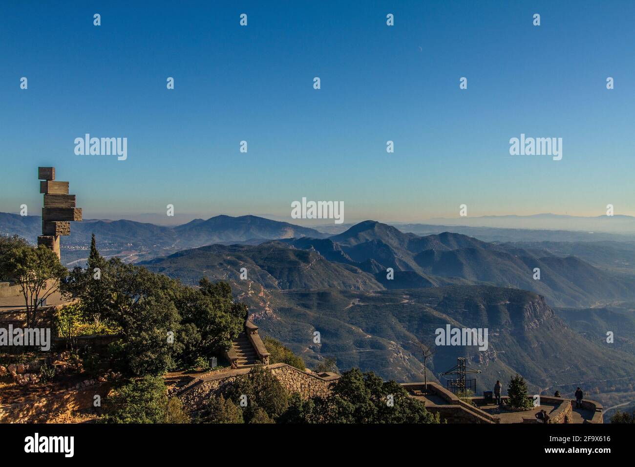Beautiful scenery of the Montserrat Monastery stairway to heaven in ...