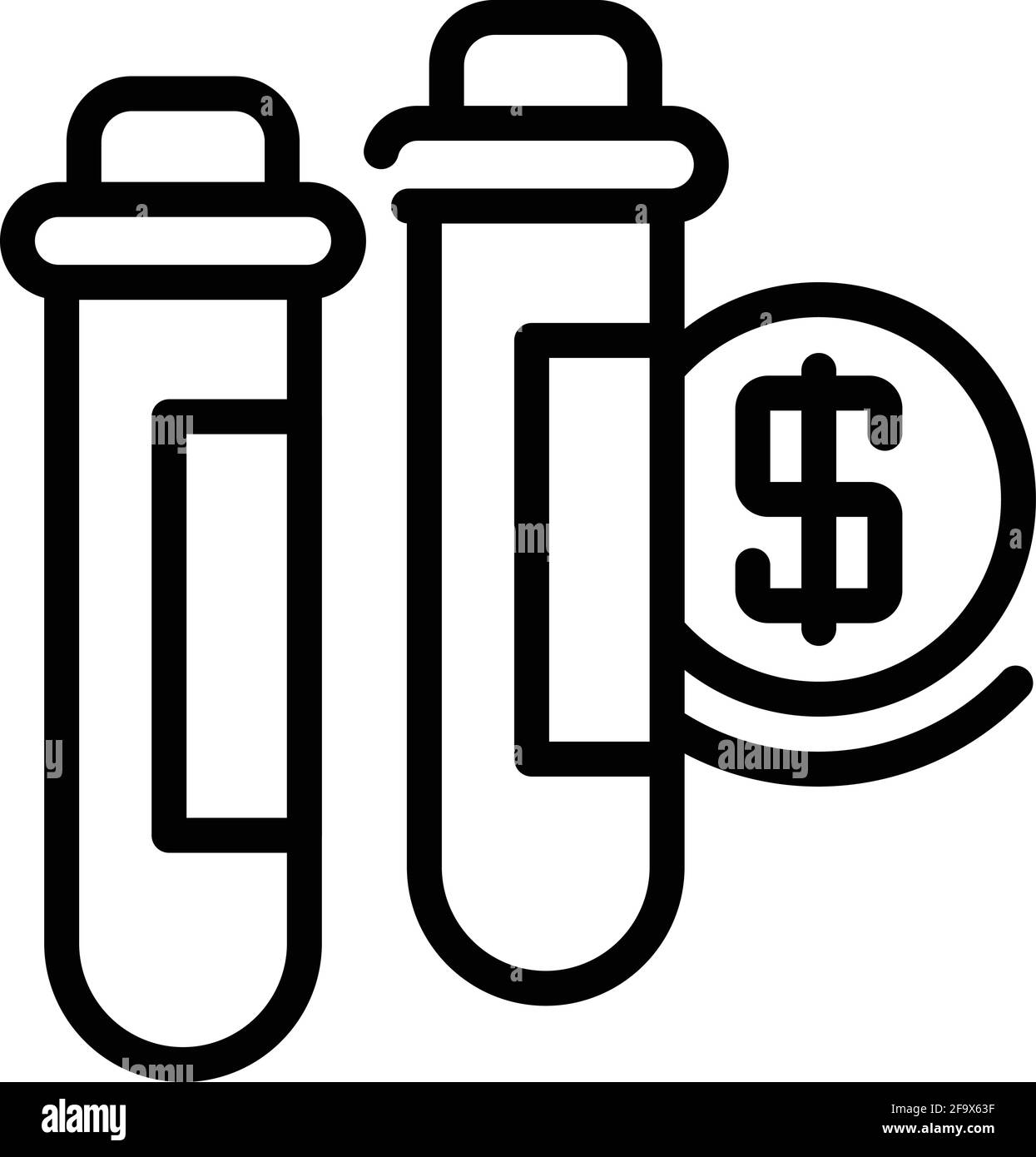 Paid test icon. Outline Paid test vector icon for web design isolated ...