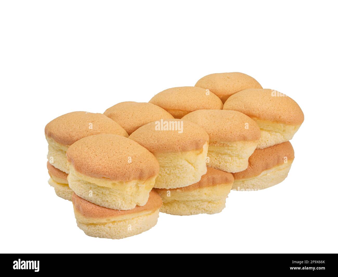 Butter sponge cake, a close up of homemade yummy small castella cake ...