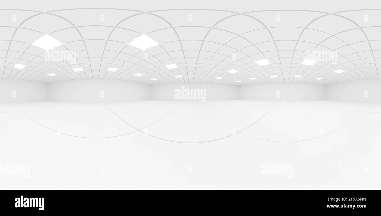 Spherical 360 degrees panorama projection interior empty room in modern ...