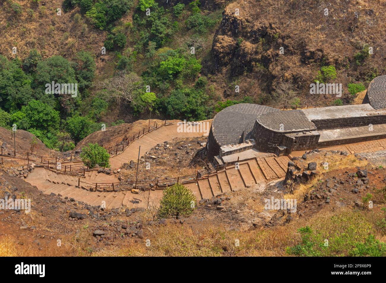 Steps to Vishalgad Fort, Kolhapur, Maharashtra, India Stock Photo - Alamy