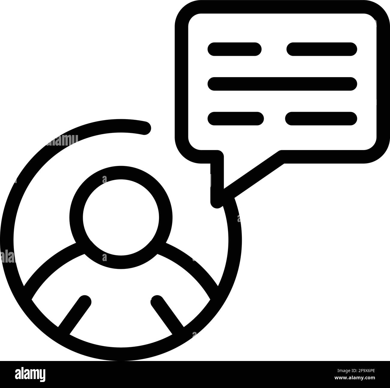 Chat user icon. Outline Chat user vector icon for web design isolated ...