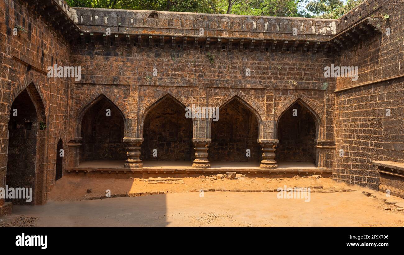 Tourists at Teen Darwaja, Panhala Fort, Kolhapur, Maharashtra, India ...