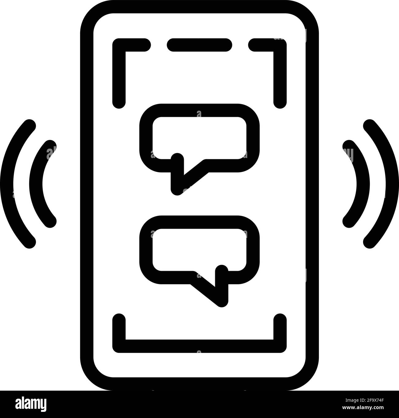 Mobile messaging icon. Outline Mobile messaging vector icon for web ...
