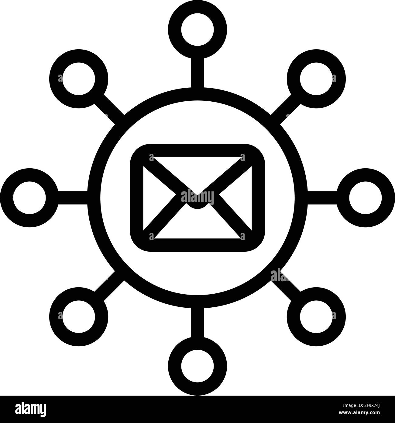 Email communication icon. Outline Email communication vector icon for ...