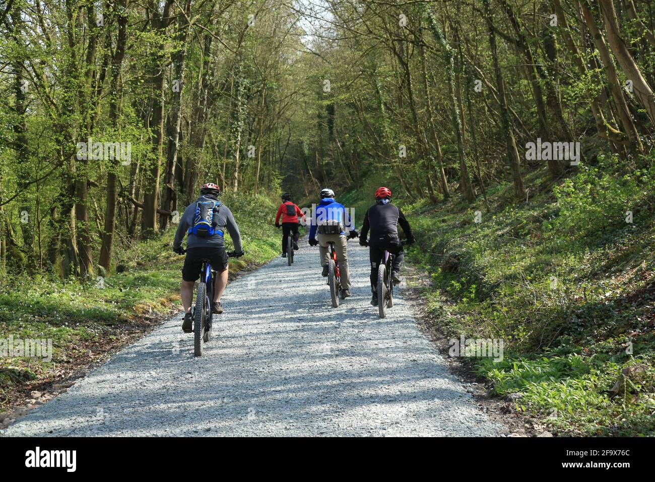 Cyclists on route 45 of the National cycle network in Shropshire ...