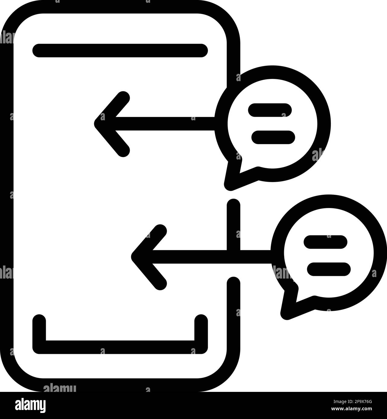 Phone chat app icon. Outline Phone chat app vector icon for web design ...