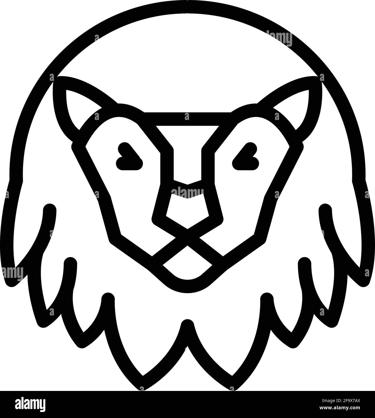 Safari lion icon. Outline Safari lion vector icon for web design ...