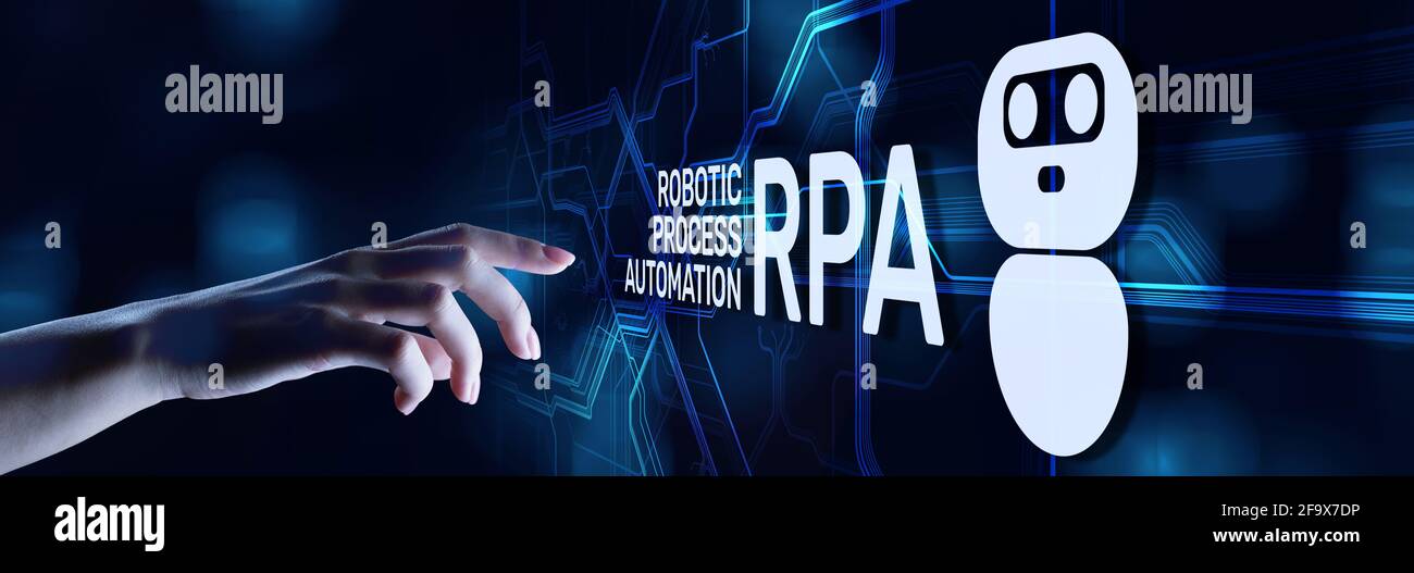 RPA Robotic process automation innovation technology concept on virtual ...