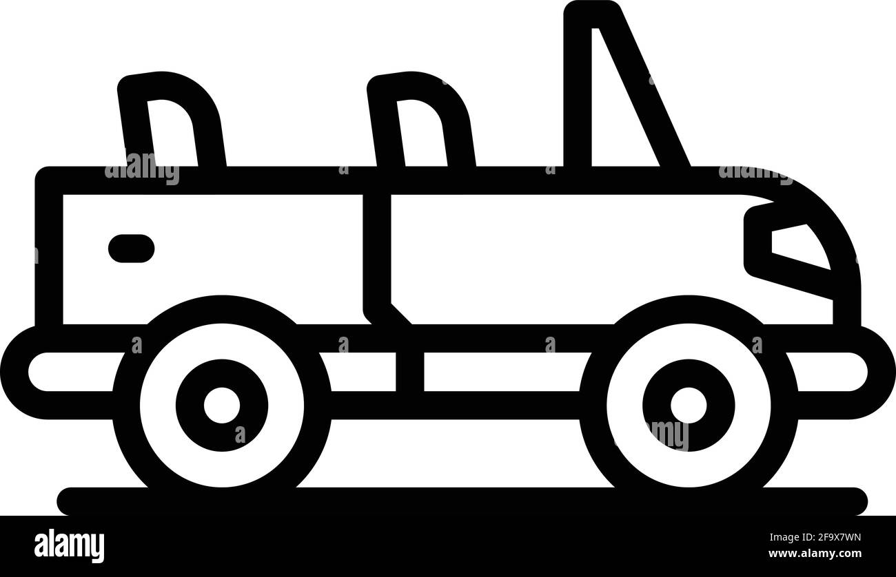 Tour safari car icon. Outline Tour safari car vector icon for web ...