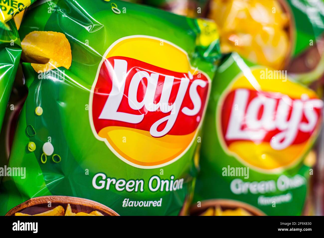 POZNAN, POL - APR 13, 2021: Packets of Lay's potato chips, popular ...