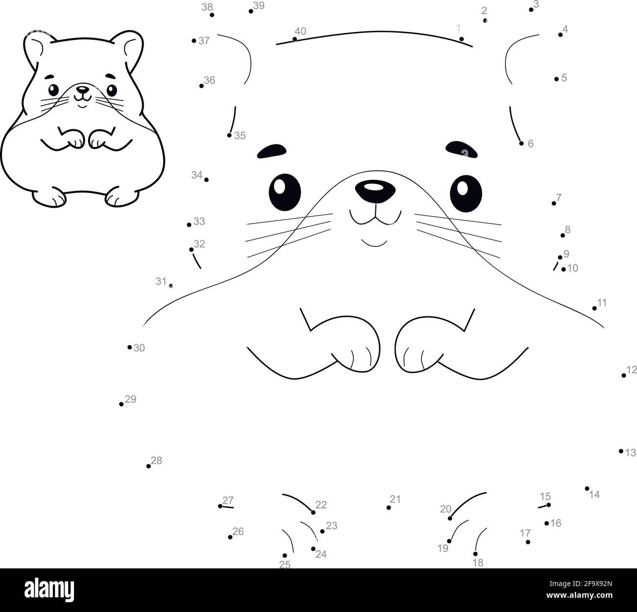 Dot to dot puzzle for children. Connect dots game. hamster illustration Stock Vector Image & Art ...