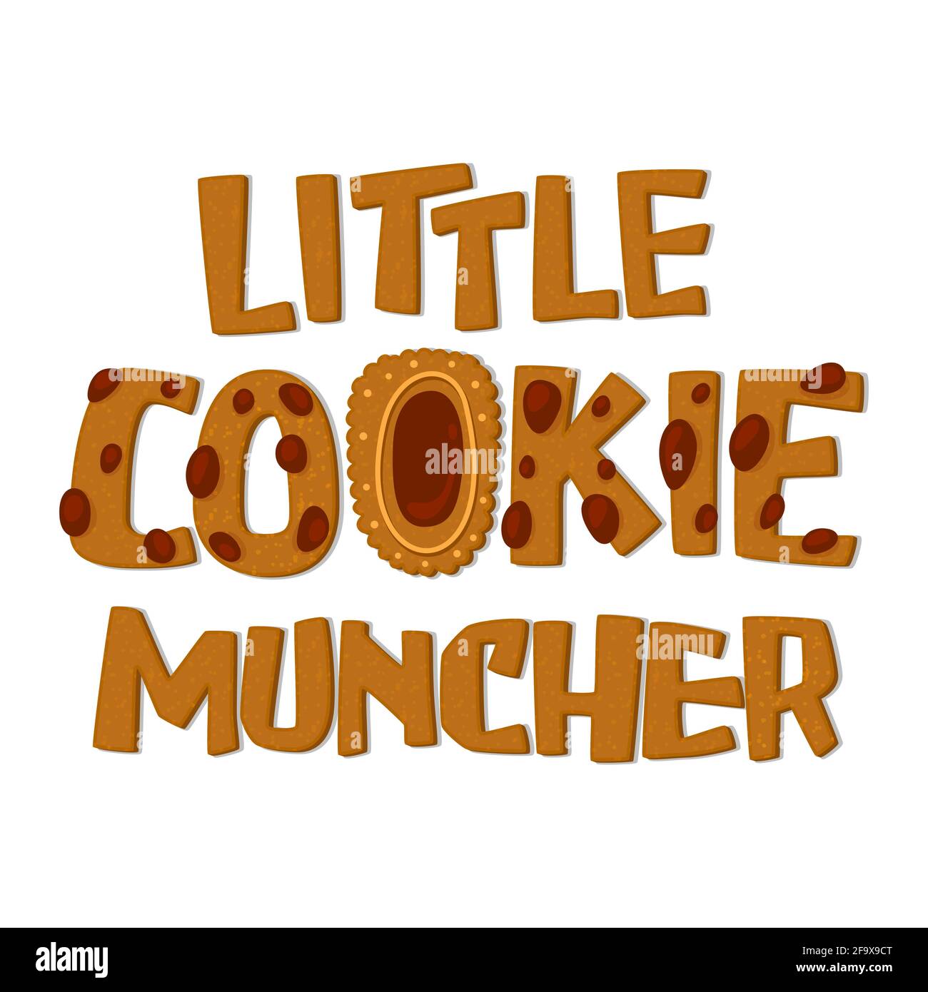 Little cookie muncher - hand drawn lettering phrase. Cookies themed ...