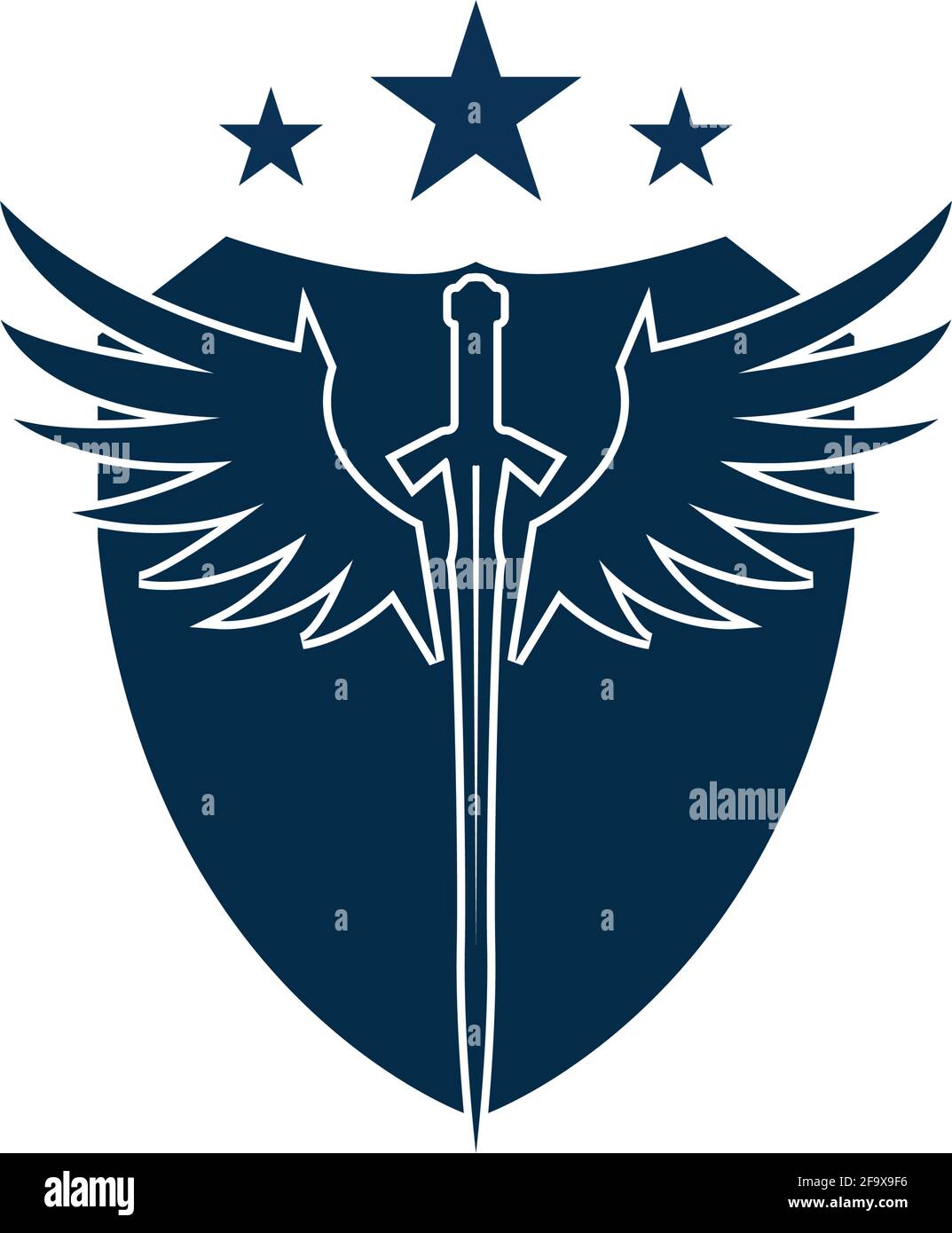 The winged sword with shield vector icon Stock Vector Image & Art - Alamy